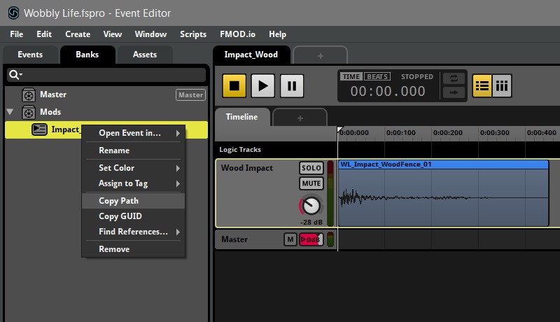 Wobbly Life Mod SDK: Creating an FMOD Event